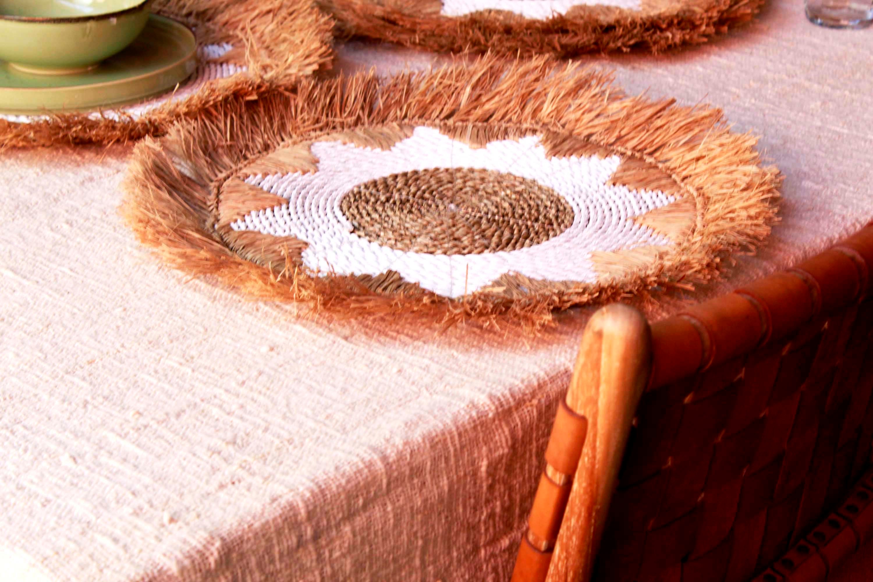 Unique Round Table Mat Boho Chic Fringes Placemat Handmade - Etsy