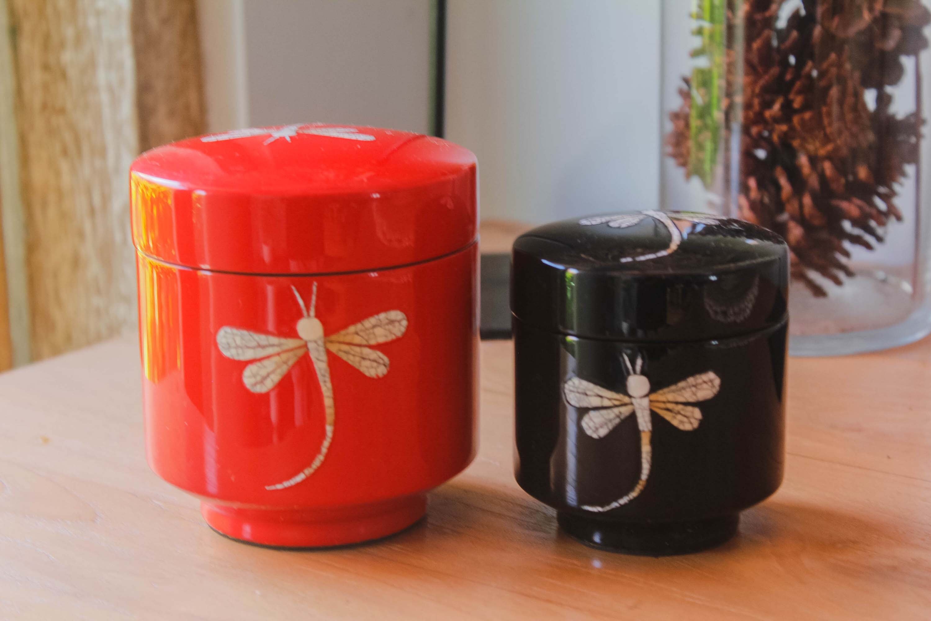 Lacquer Box Dragonfly Design, Mini Box With Lid for Bedroom Organizer ...