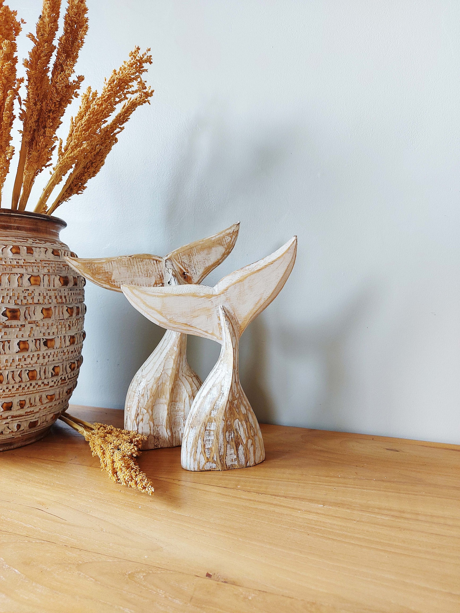 Set of 3 Wooden Fish Tails Decorations Dolphin Tails Rustic - Etsy