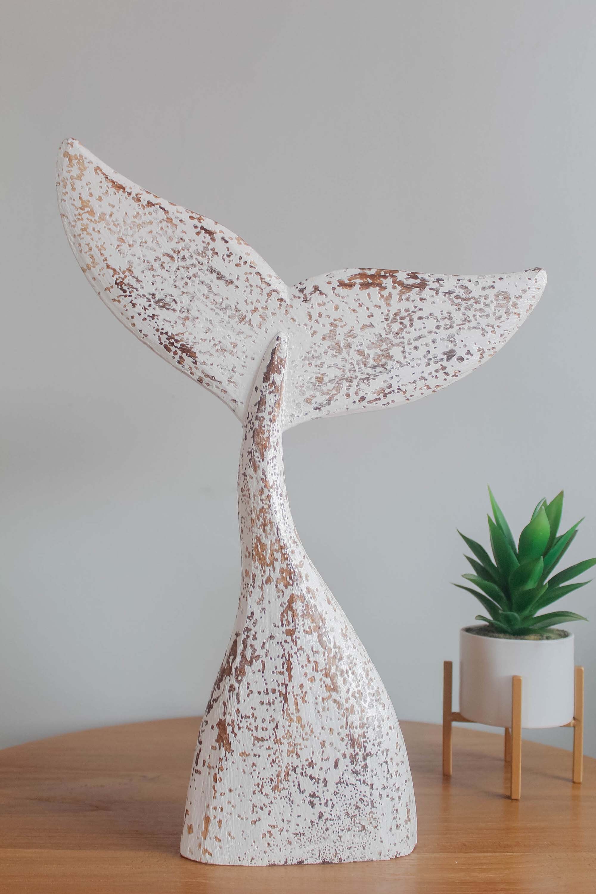 Set of 3 Wooden Fish Tails Decorations, Dolphin Tails Rustic ...