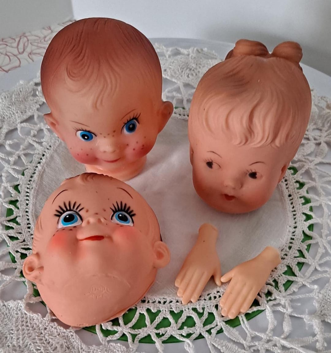 Vintage Vinyl Doll Heads, Faces, Hands for Crafting, Halloween Project ...