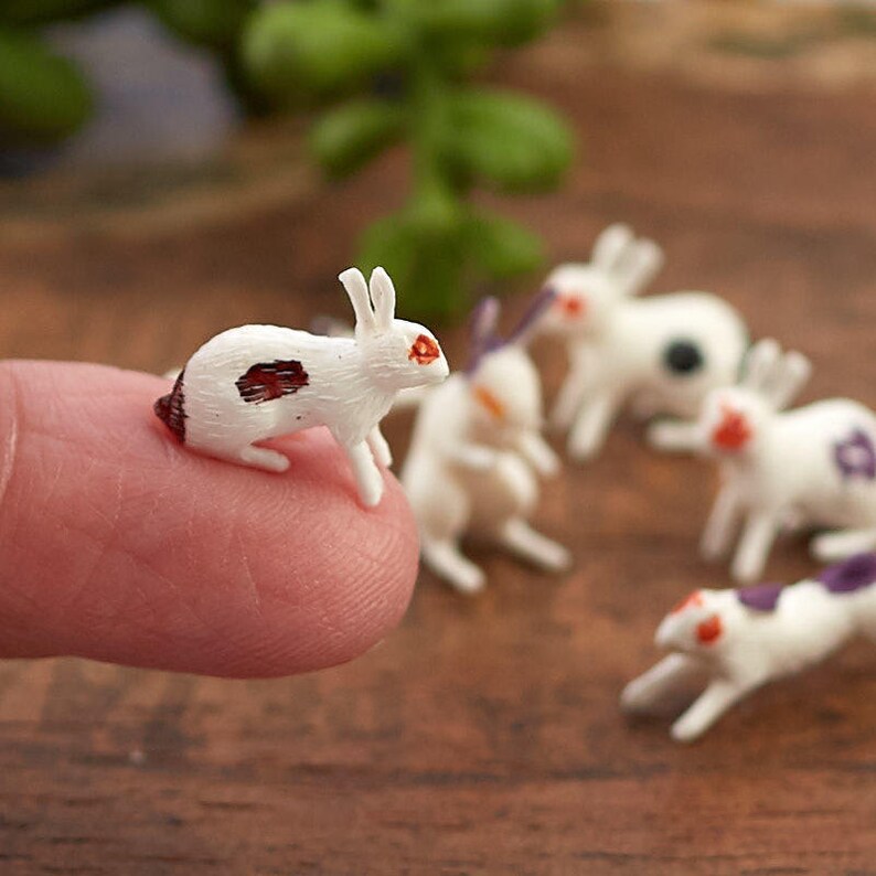 Vintage Micro Mini Miniature Rabbit Rabbits Bunny Bunnies Spring Easter ...