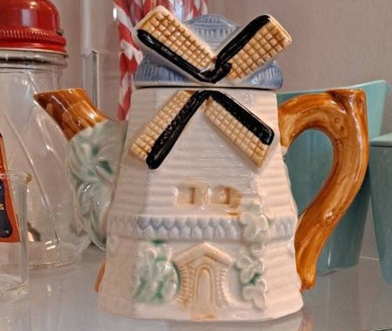 Vintage Dutch Style Windmill Teapot Coffee Pot and Sugar - Etsy