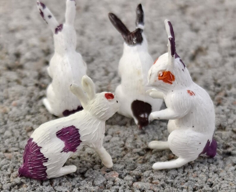 Vintage Micro Mini Miniature Rabbit Rabbits Bunny Bunnies Spring Easter ...