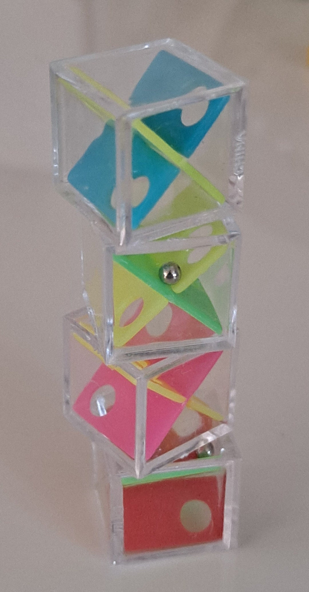 Vintage Plastic Miniature Dexterity Game Metal Ball Game Puzzle Cube ...