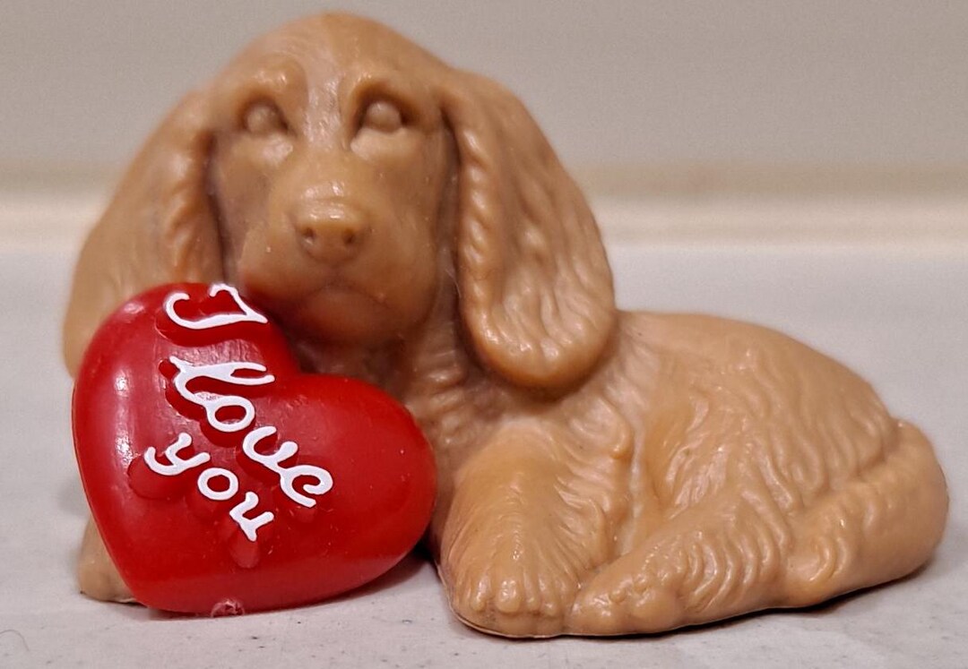 Vintage Miniature Laying Cocker Spaniel Type Dog, Puppy, Dollhouse ...