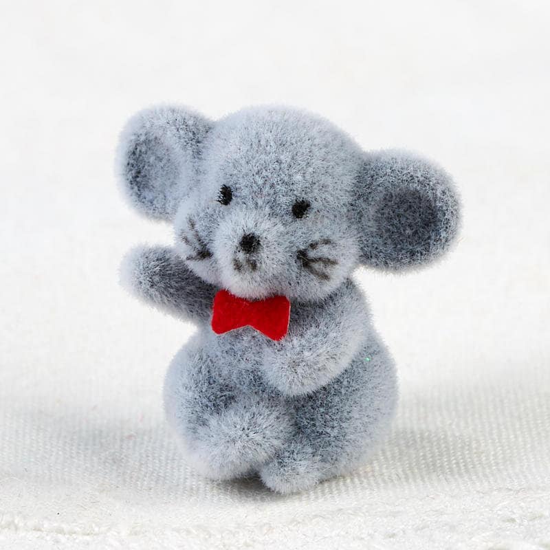 Miniature Flocked Mouse Mice Christmas Diorama Party Favor Advent ...