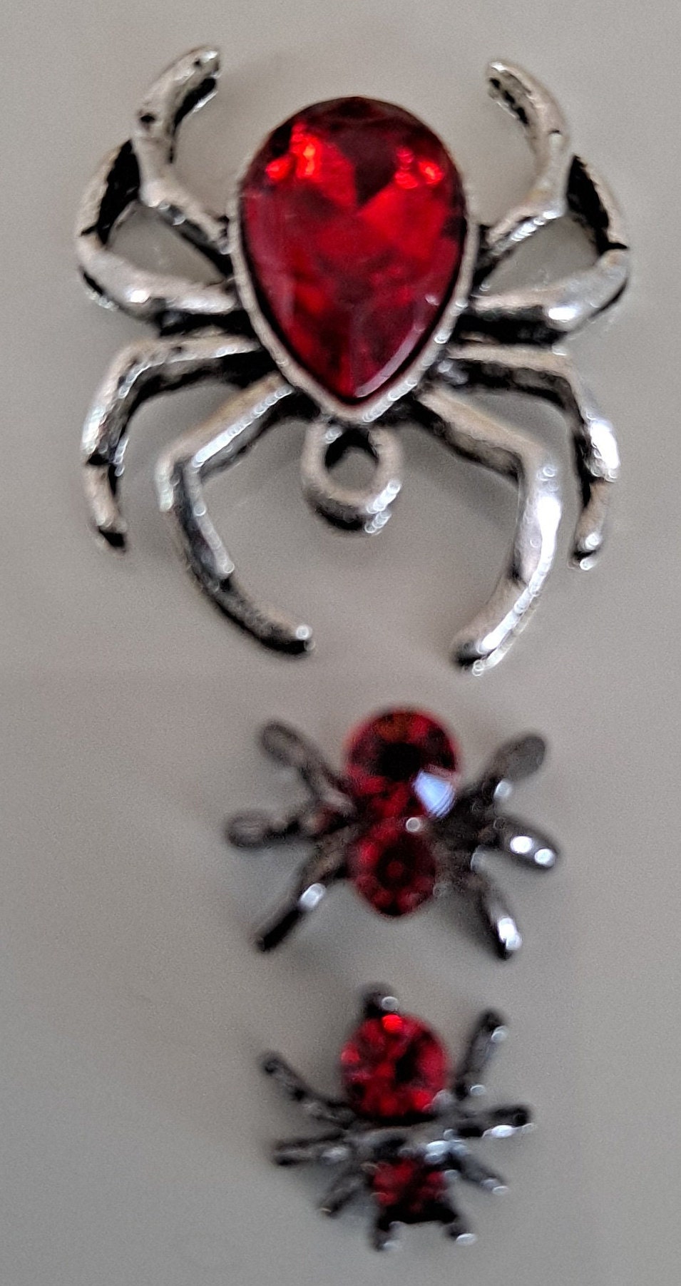 Miniature, Mini, Micro, Red Jeweled Spider, Insect, Bug, Jewelry ...