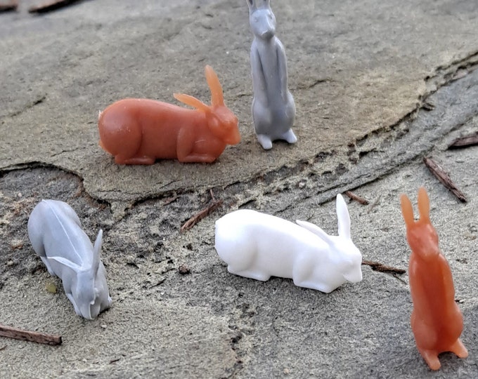 Vintage Mini Miniature Easter Rabbits Bunnies 4H Spring Summer Diorama ...