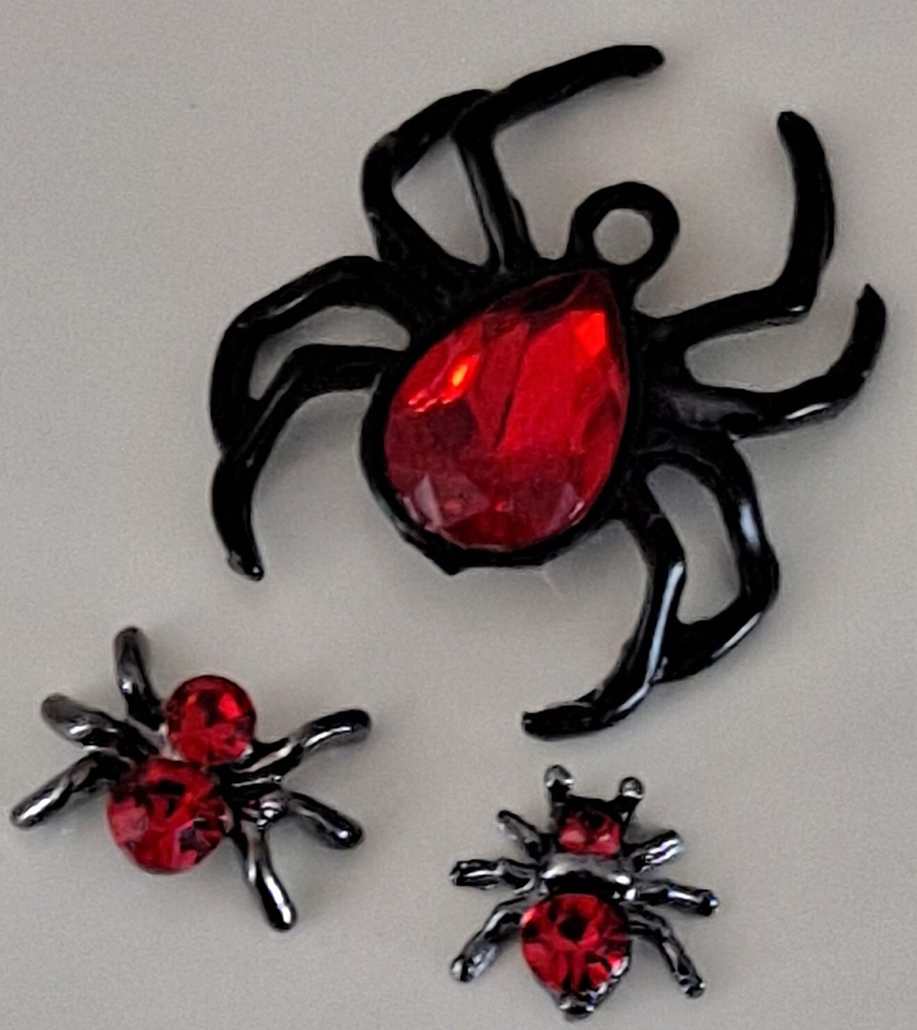 Miniature, Mini, Micro, Red Jeweled Spider, Insect, Bug, Jewelry ...