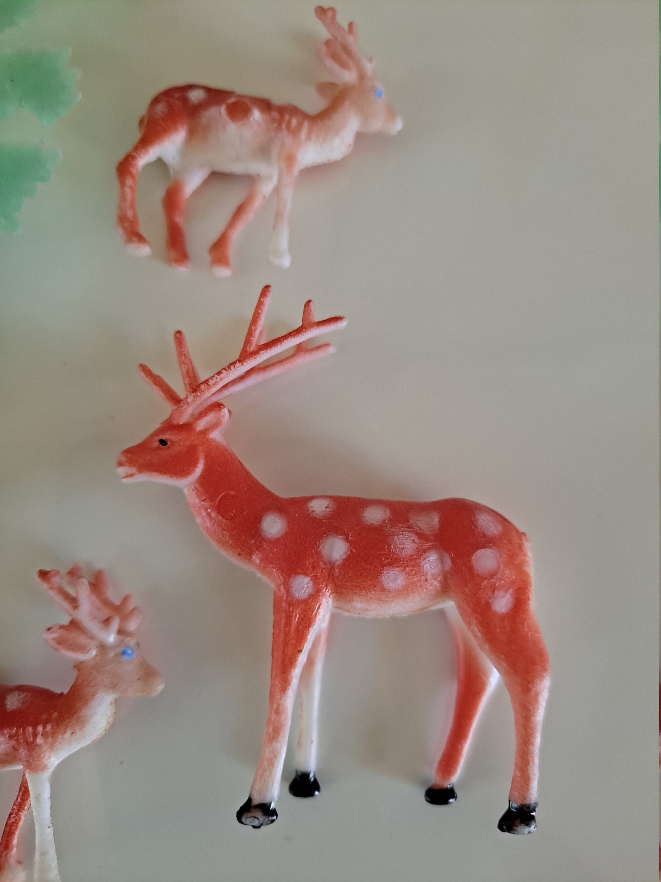 Vintage Style Mini Miniature Deer Reindeer and Tree Set - Etsy