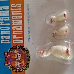 Vintage NOS Micro Minis, Miniature Goose, Goslings, Geese, Christmas ...