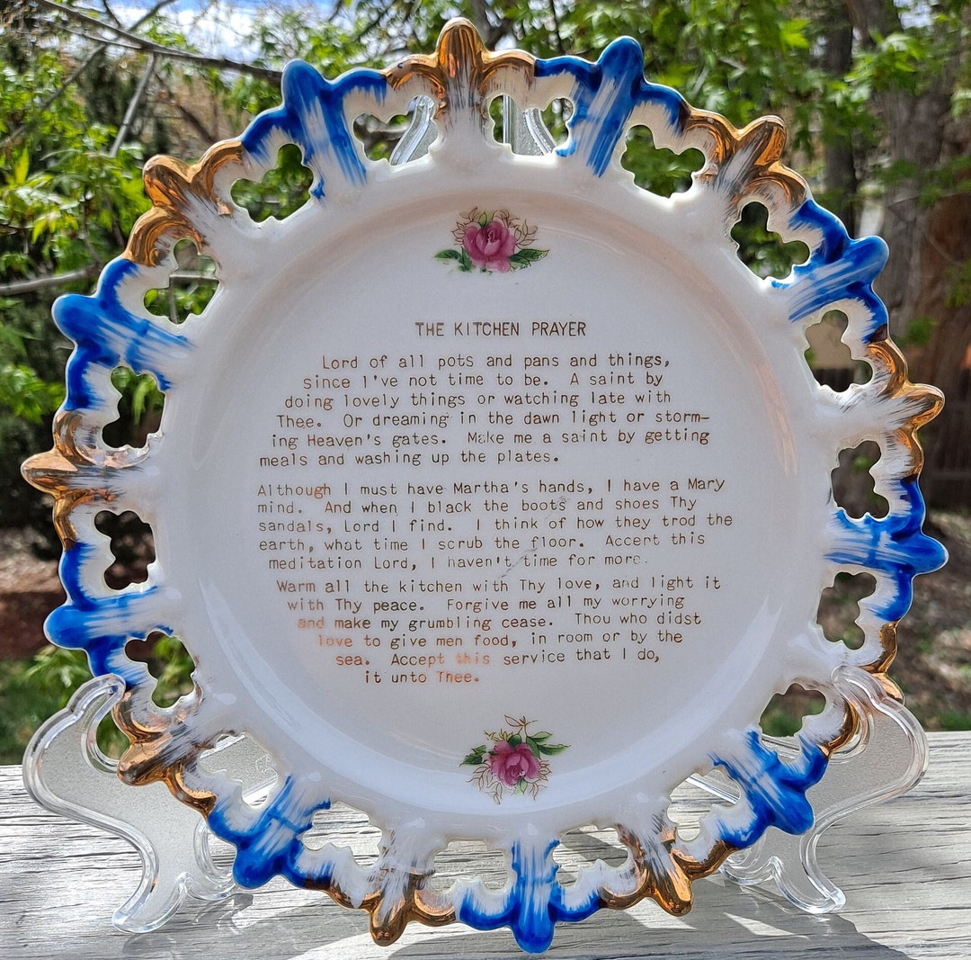 Vintage Decorative Kitchen Prayer Plate With Hanger - Etsy