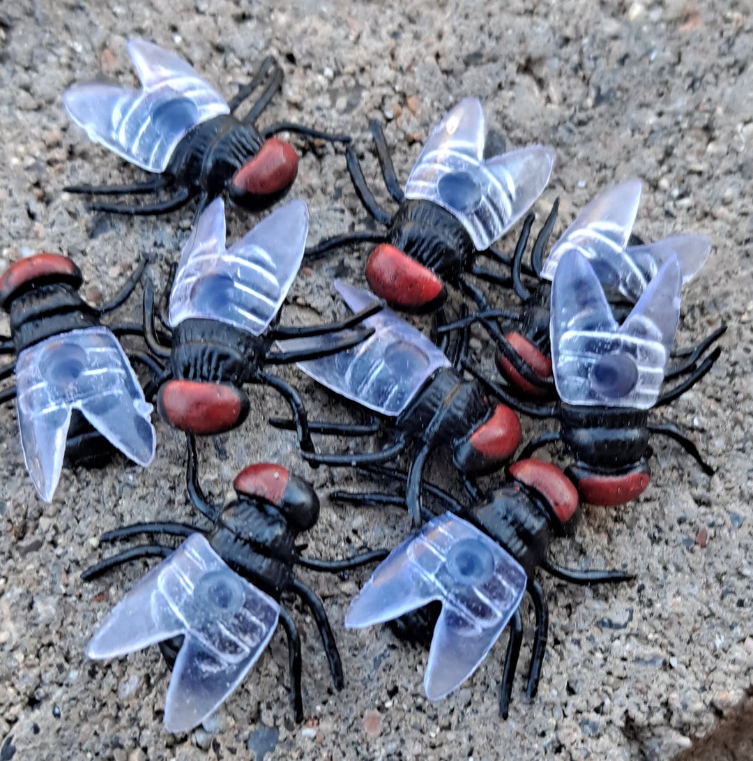 Mini Miniature Rubber Plastic Realistic Looking Flies Insects Crafting ...