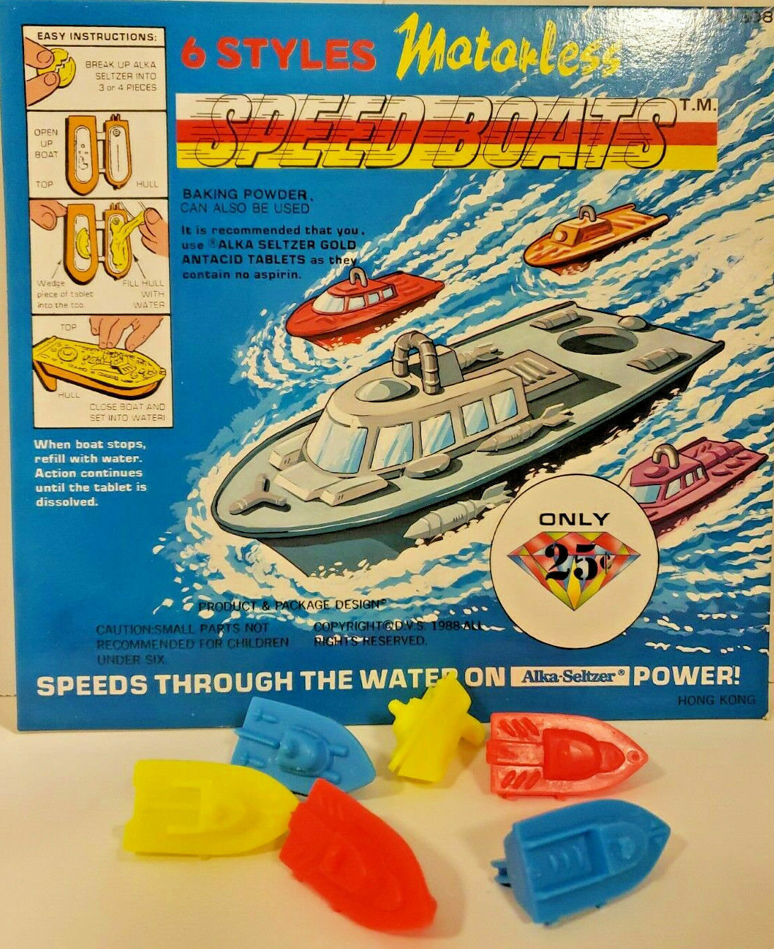 New Old Stock 1980's Vintage Miniature Alka Seltzer Speed Boat Plastic ...