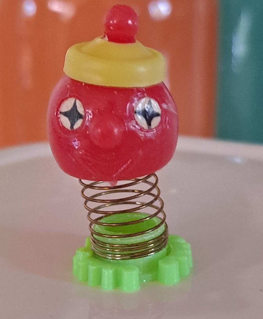 Vintage Plastic Colorful Miniature Clown Spring Toy Gumball Vending ...