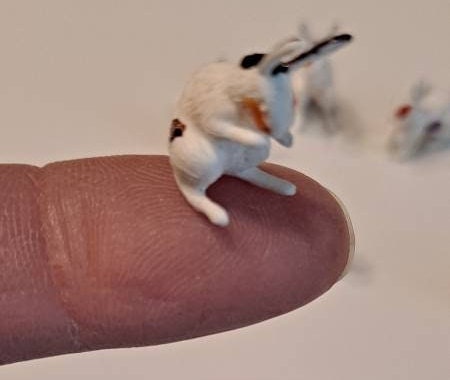 Vintage Micro Mini Miniature Rabbit Rabbits Bunny Bunnies Spring Easter ...