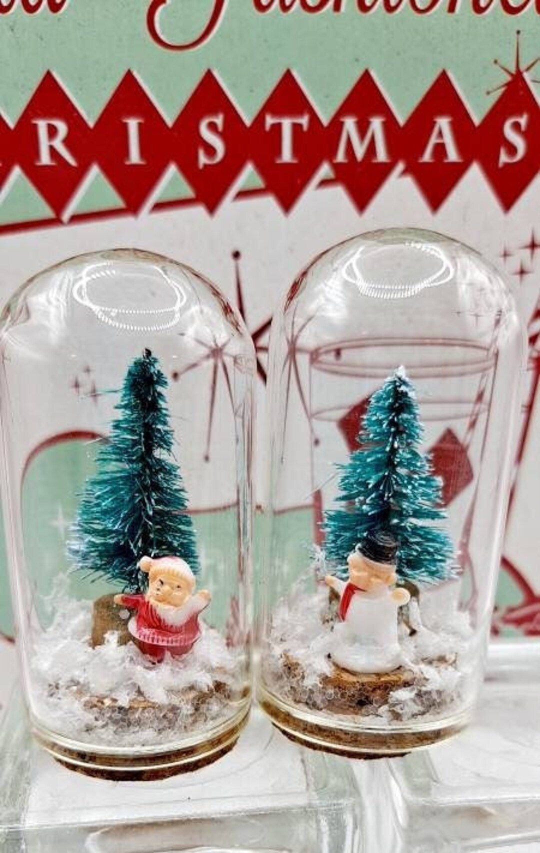 Vintage Christmas Miniature Glass Diorama, Globe, Terrarium, Ornament ...