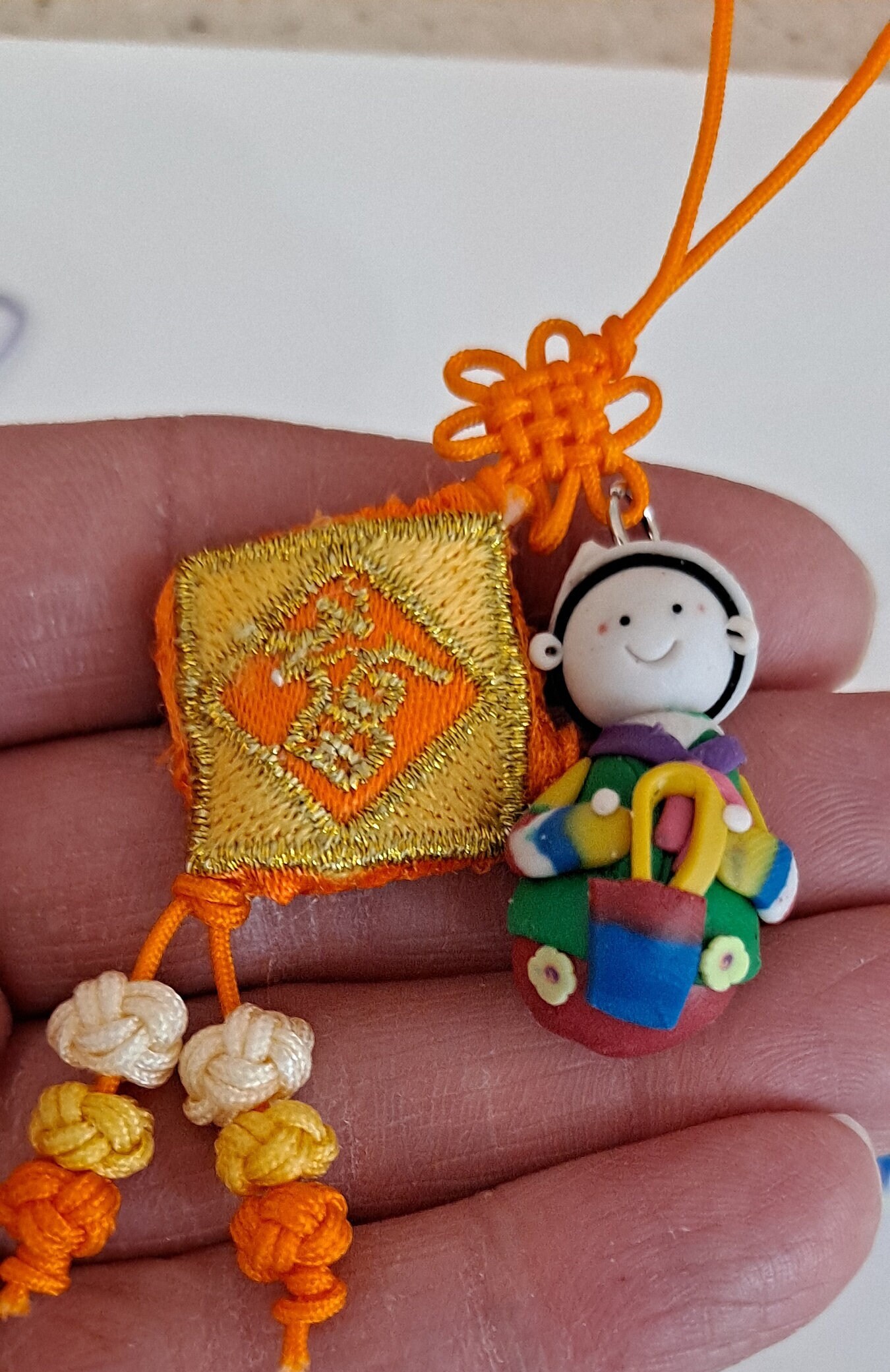 Korean Handmade Little Clay People Phone Charm, Keyring Charm, Souvenir ...