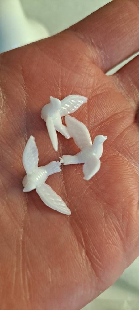 Miniature Plastic White Birds, Doves, Christmas, Easter, Fairy Garden ...