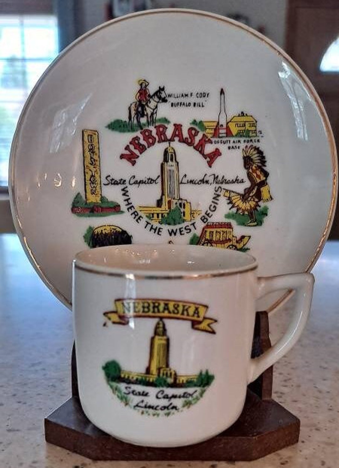 Nebraska Souvenir Cup & Saucer Collectible - Etsy