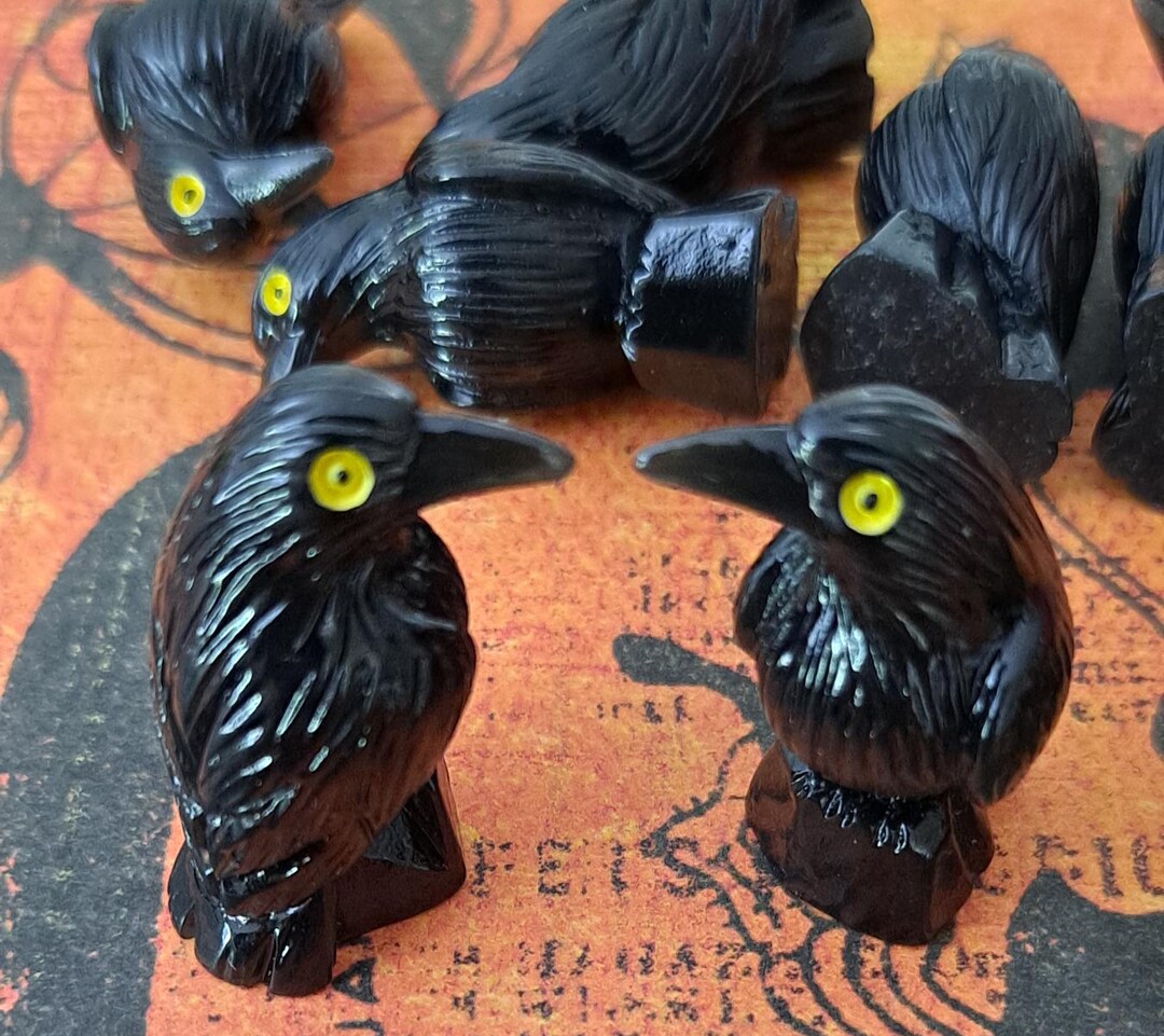 Miniature Black Bird, Raven, Crow, Craft, Diorama, Terrarium, Fairy ...