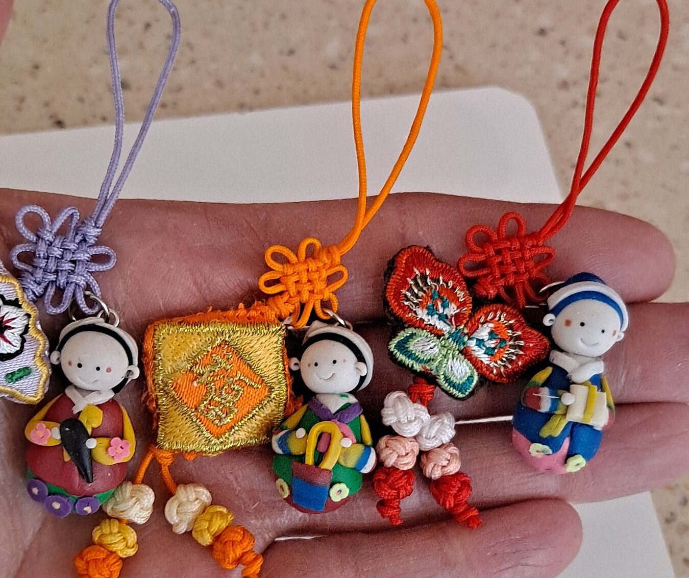 Korean Handmade Little Clay People Phone Charm, Keyring Charm, Souvenir ...