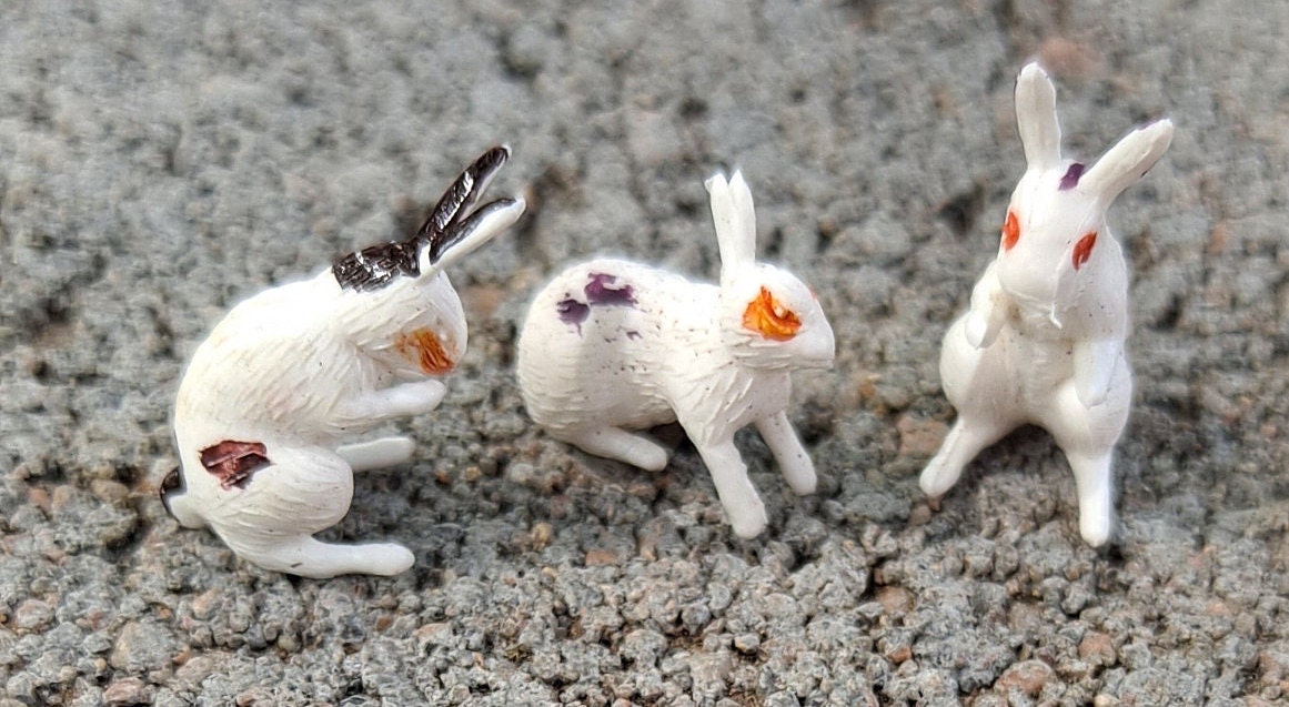 Vintage Micro Mini Miniature Rabbit Rabbits Bunny Bunnies Spring Easter ...