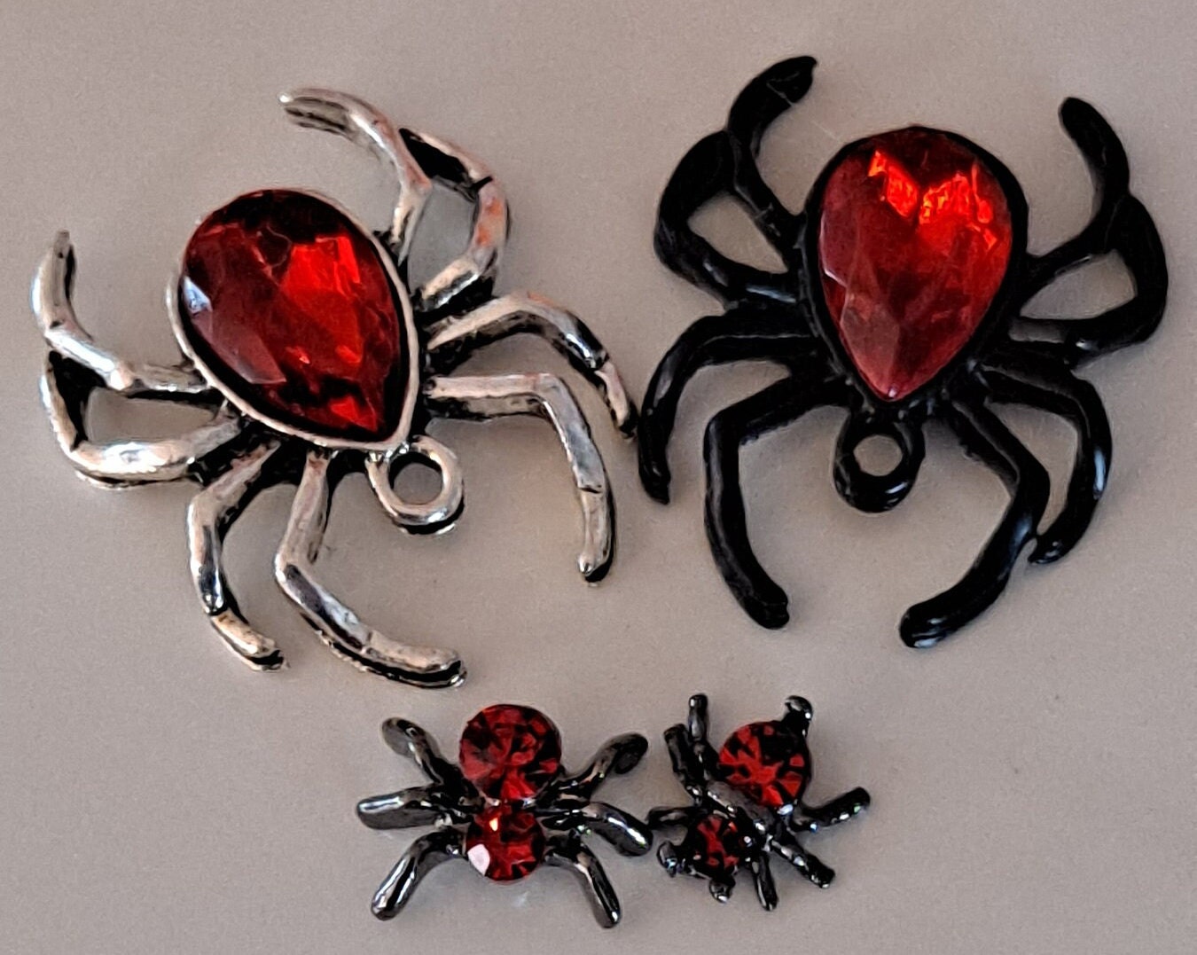 Miniature, Mini, Micro, Red Jeweled Spider, Insect, Bug, Jewelry ...