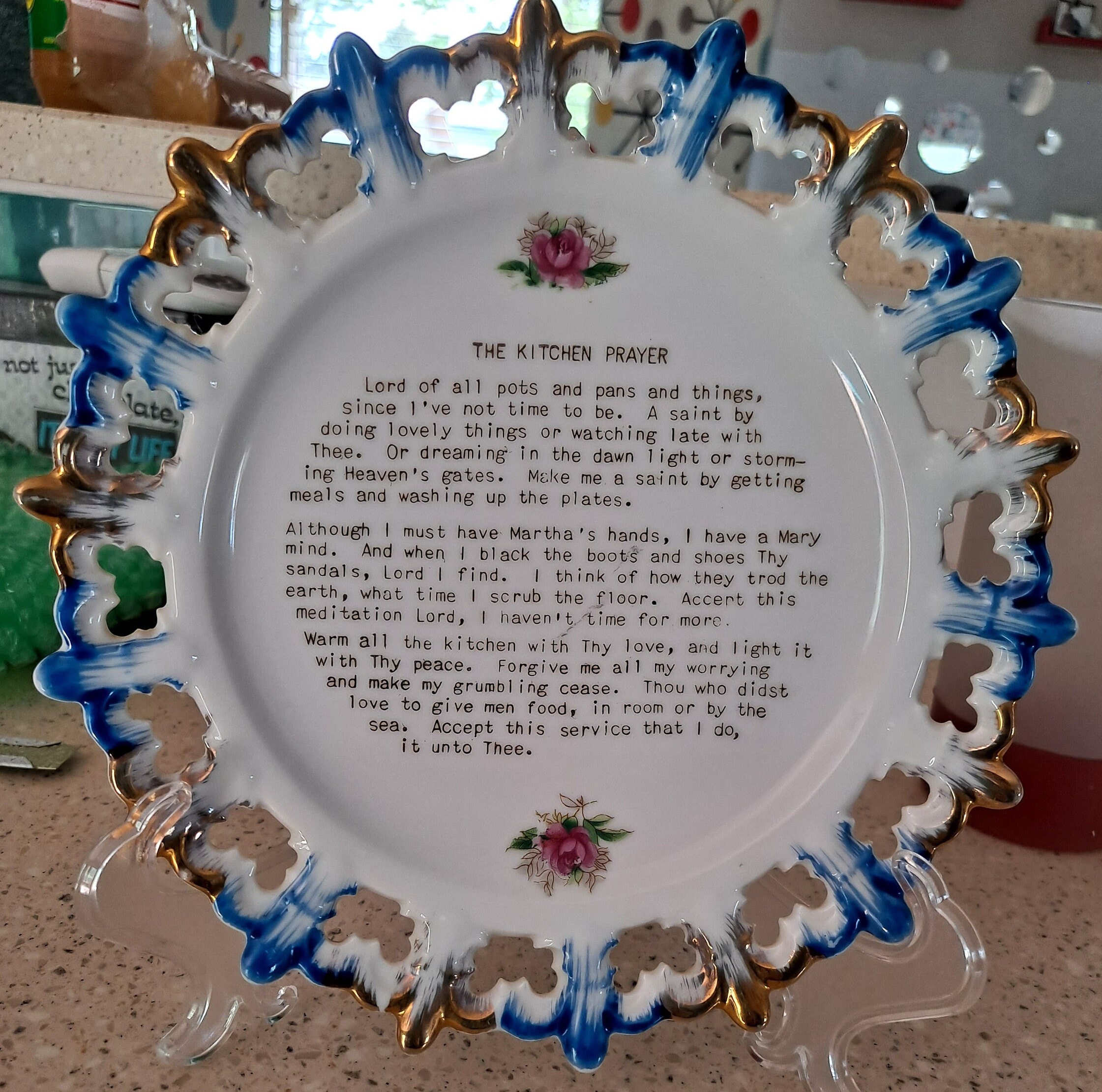 Vintage Decorative Kitchen Prayer Plate With Hanger - Etsy