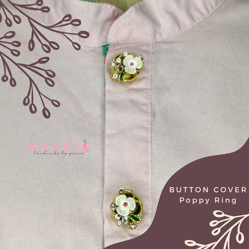 Clip on Button Cover | Button Accessories | Button Glam up | 1 Pair ...