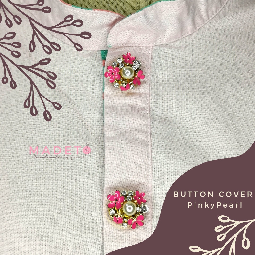 Clip on Button Cover | Button Accessories | Button Glam up | 1 Pair ...