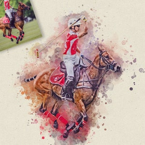 Custom Horse Watercolour Custom Drawing Horse Portrait From Photo ...