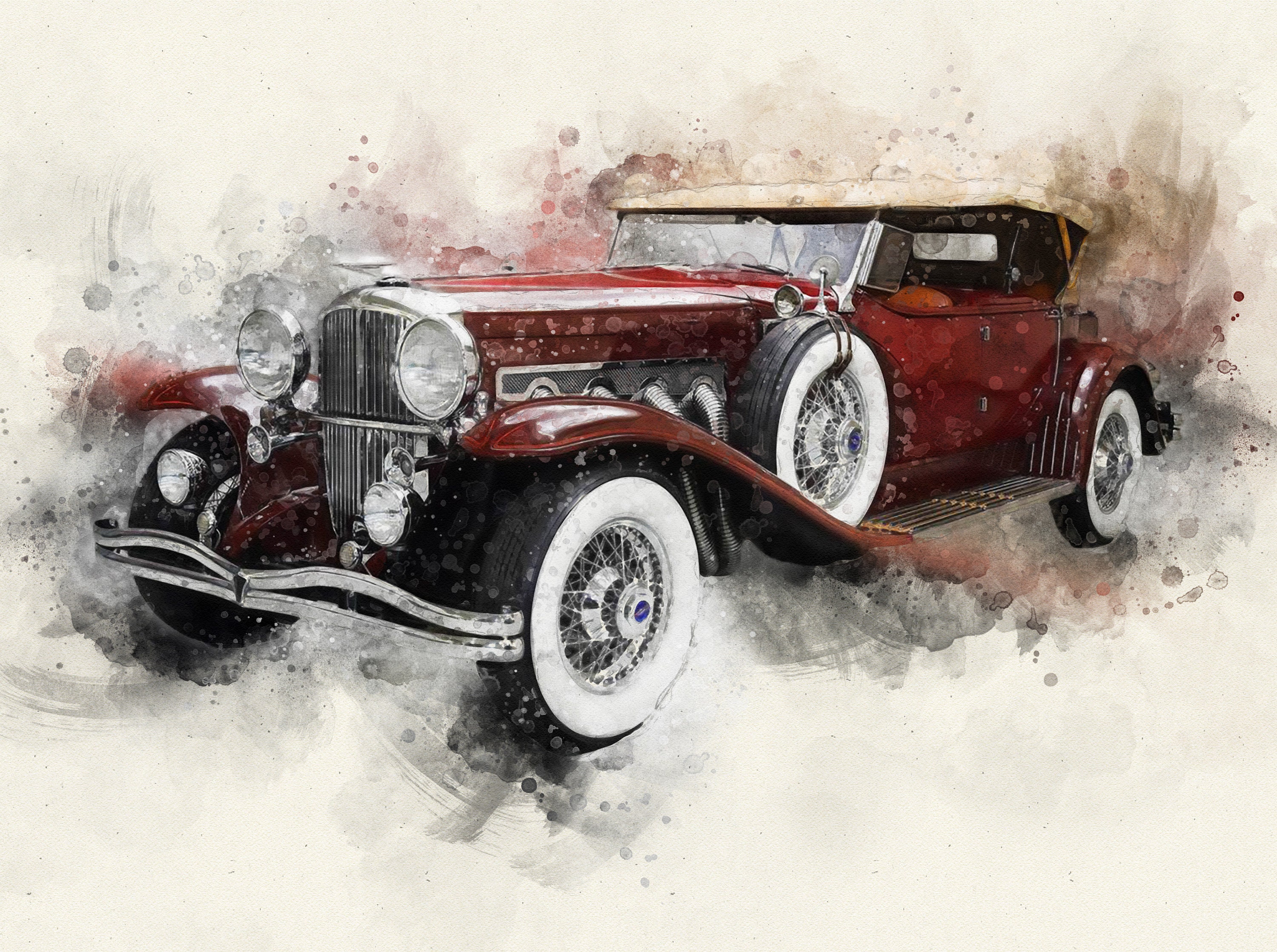 Custom Car Portrait Car Portrait From Photo Father's Day - Etsy