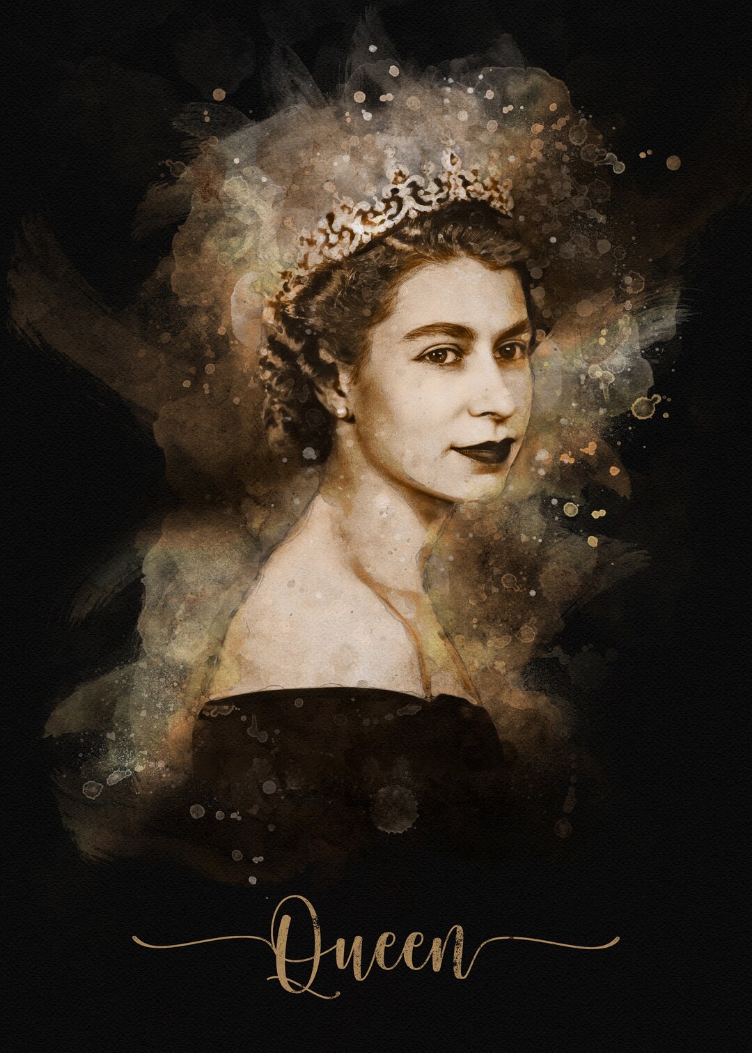 Impressão de retrato da Rainha Elizabeth II | imagem icônica | jubileu ...