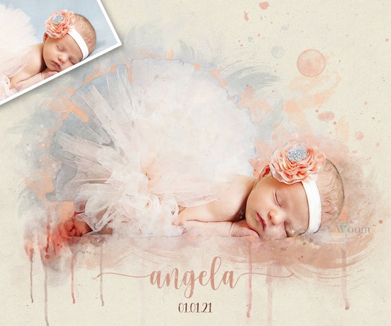 Personalized Watercolor Portrait Baby Portrait Custom Gift | Etsy