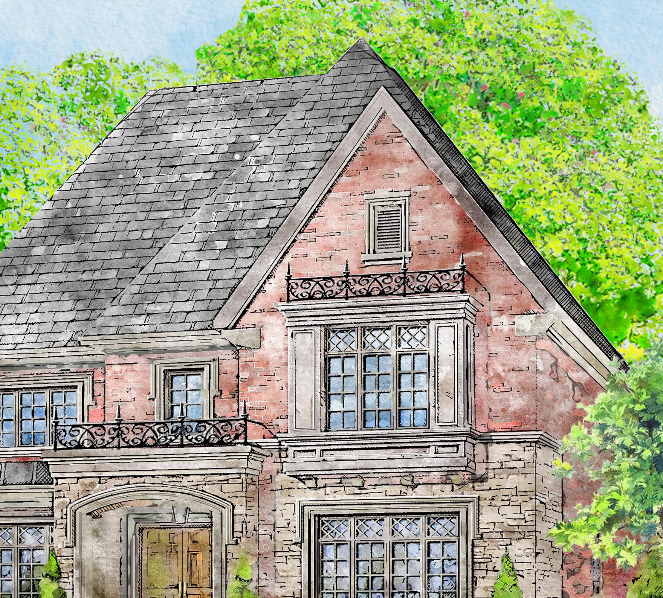 Personalized House Drawing Custom House Portrait New Home | Etsy