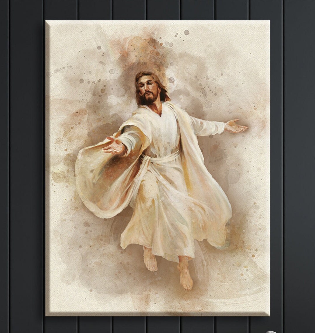 Jesus Art, Christ Portrait, Large Vintage Jesus Christ Watercolor ...