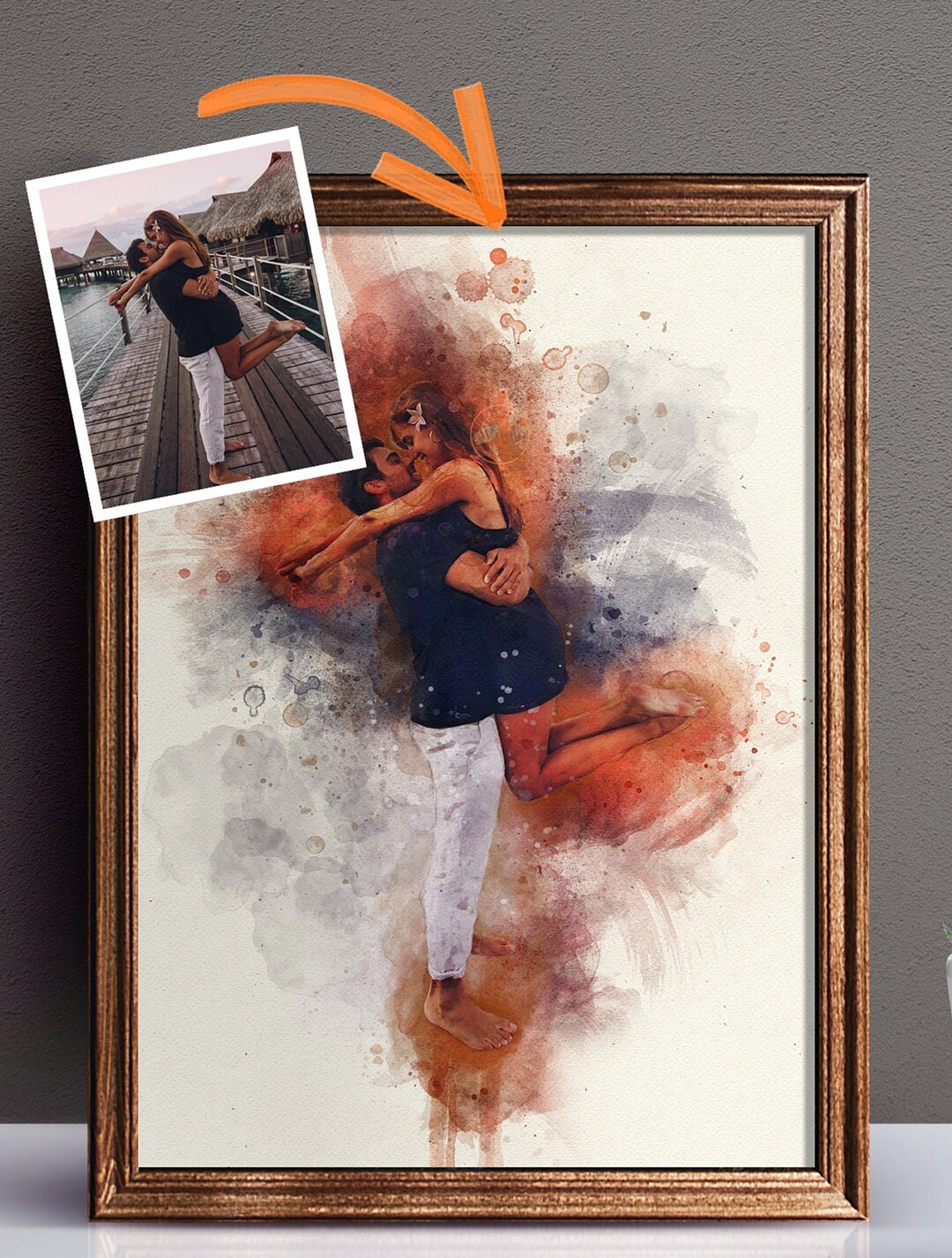 Custom Digital Watercolor Portrait Painting, Valentines Day Gift ...