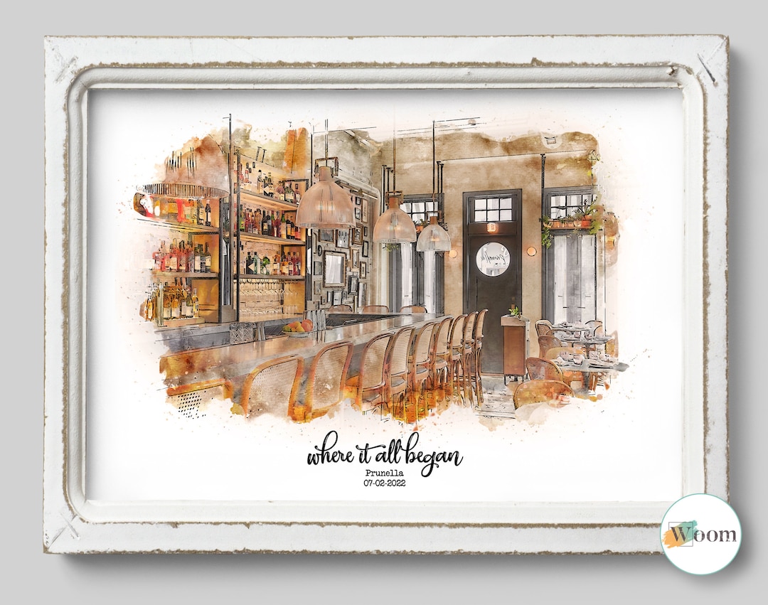 Anniversary Gift, Custom First Date Portrait, Where He Proposed,gift ...