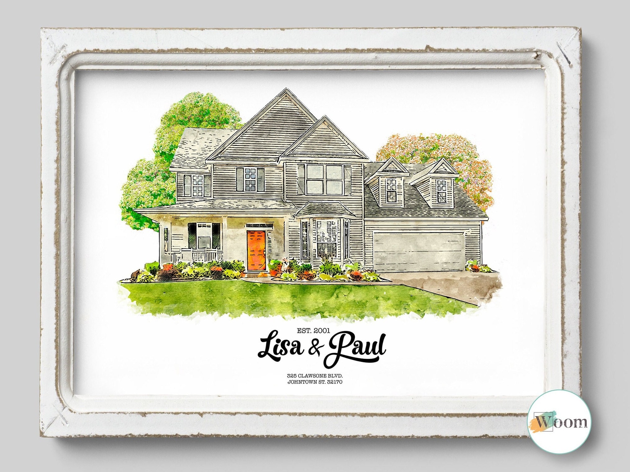 Personalized House Drawing Custom House Portrait New Home | Etsy