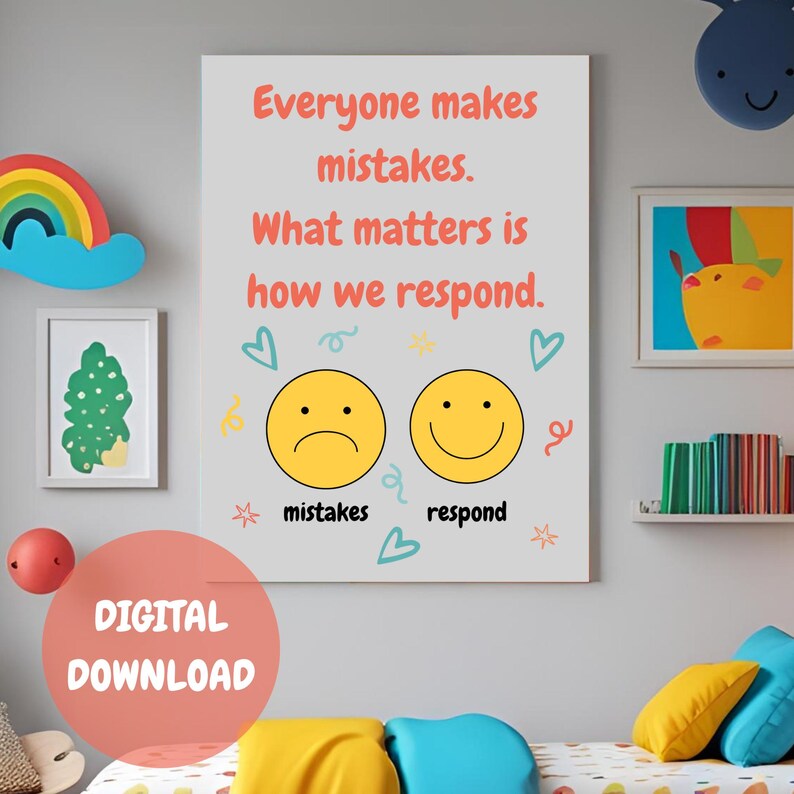 Growth Mindset Poster: Minimalist Kids Room Decor (digital Download ...