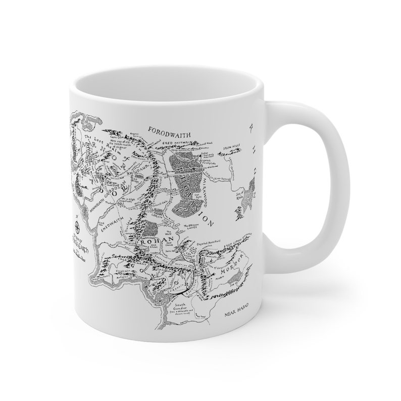 Middle Earth Map Mug Lord of the Rings Coffee Gift - Etsy