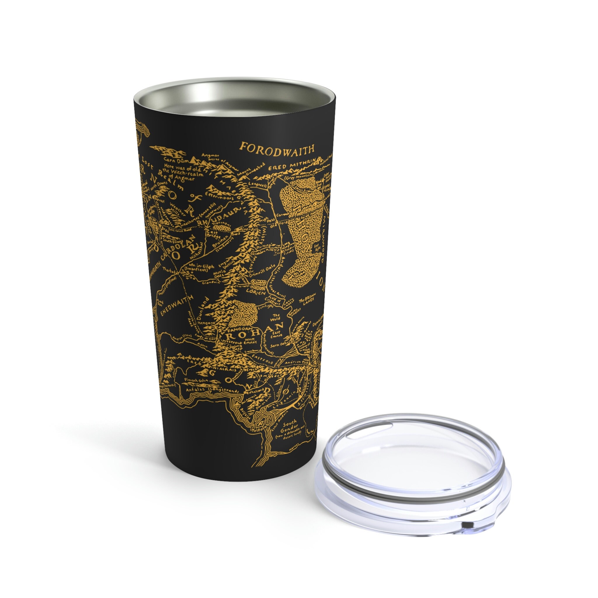 Middle Earth Map Tumbler 20oz Gold Lord of the Rings Gift - Etsy