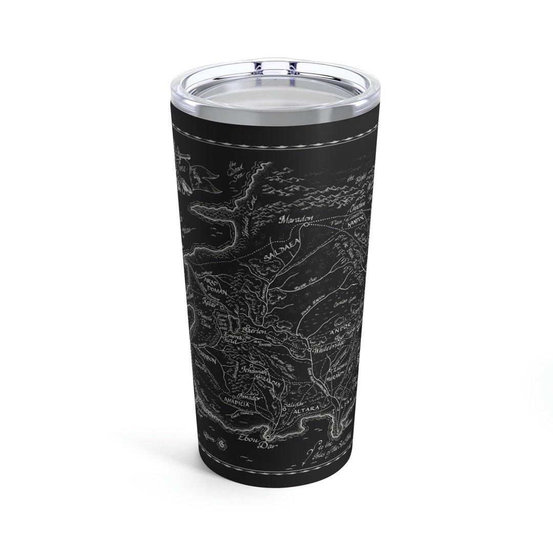 Wheel of Time Map Tumbler 20oz | Black and White Wheel of Time Gift ...