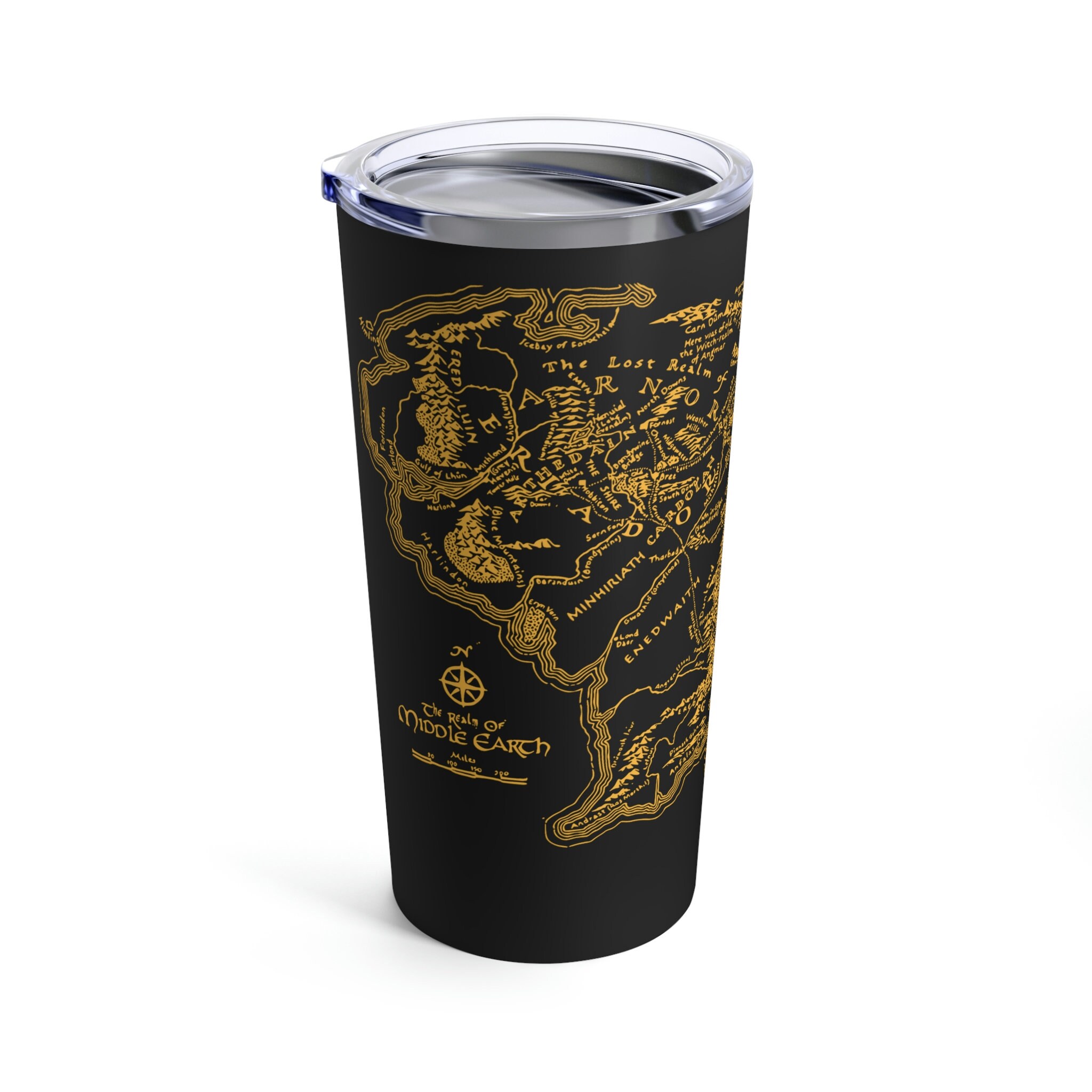 Middle Earth Map Tumbler 20oz Gold Lord of the Rings Gift - Etsy