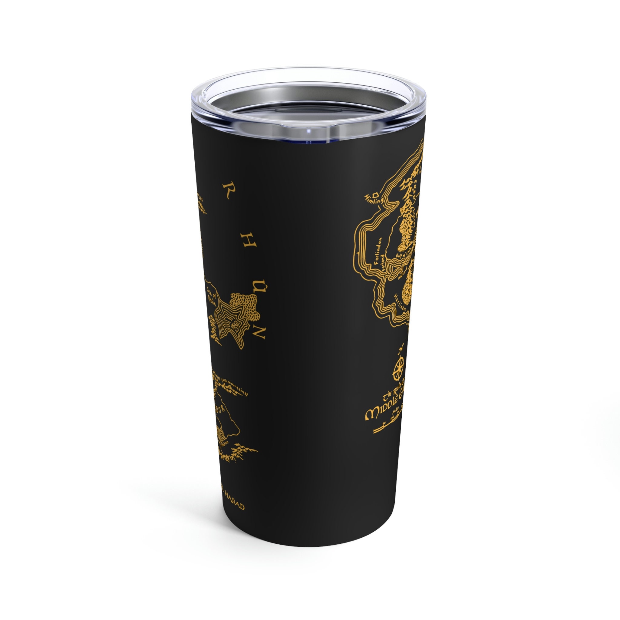 Middle Earth Map Tumbler 20oz Gold Lord of the Rings Gift - Etsy