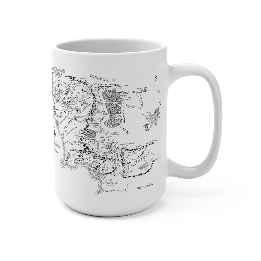 Middle Earth Map Mug 15oz | Lord of the Rings Coffee Gift - Etsy