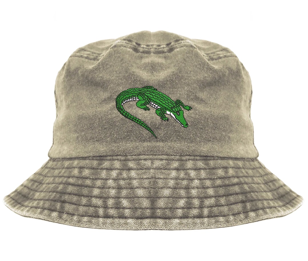 Alligator Crocodile Embroidered Bucket Hat Wildlife Hat - Etsy
