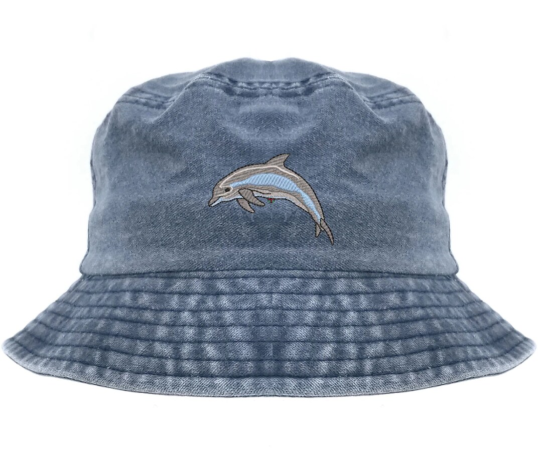 Dolphin Embroidered Bucket Hat Wildlife Hat Vintage Pigment - Etsy